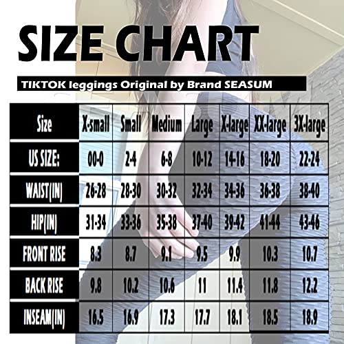 SEASUM Women's High Waist Yoga Pants Tummy Control Slimming Booty Leggings Workout Running Butt Lift Tights M