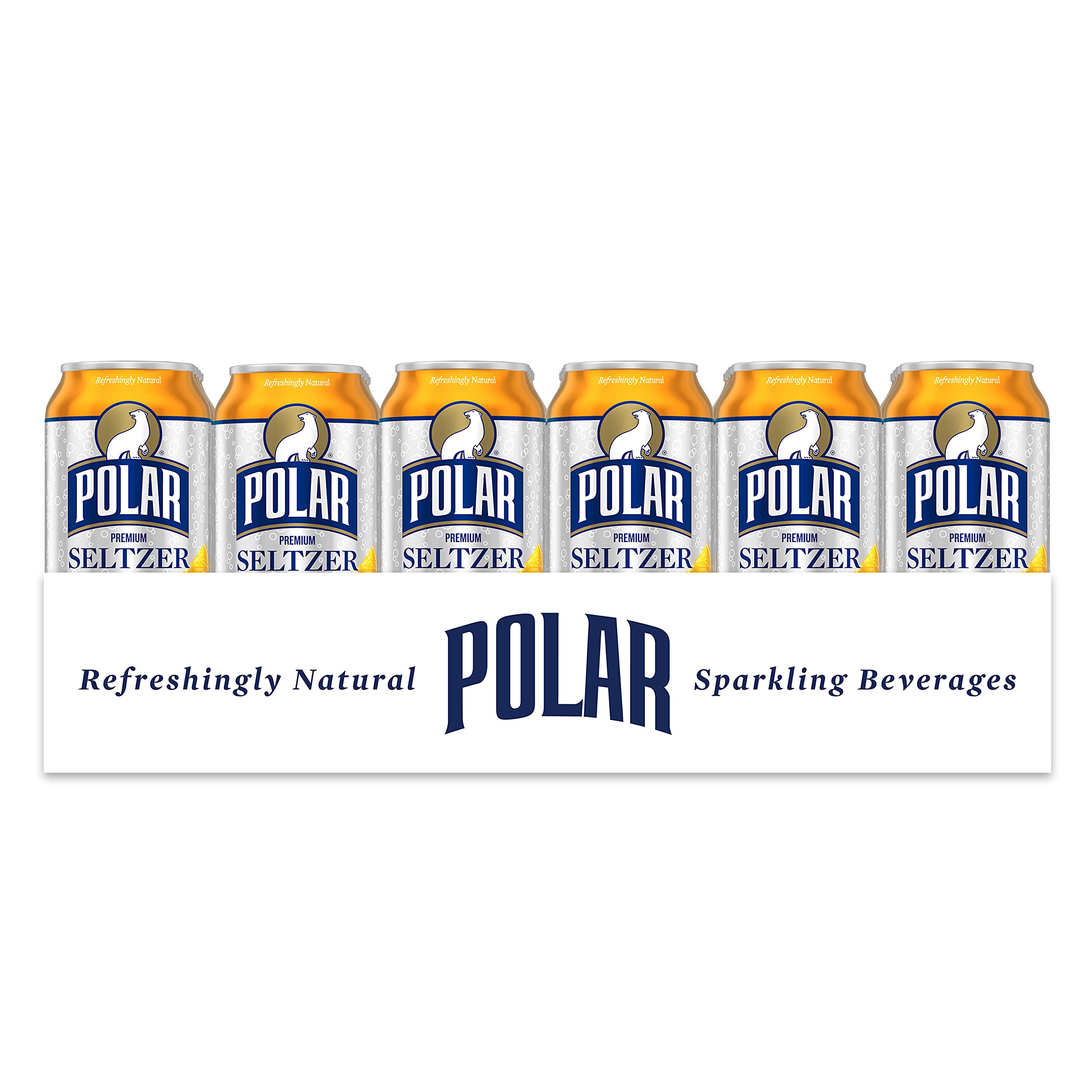 Polar Seltzer Water Orange Vanilla, 12 fl oz cans, 24 pack