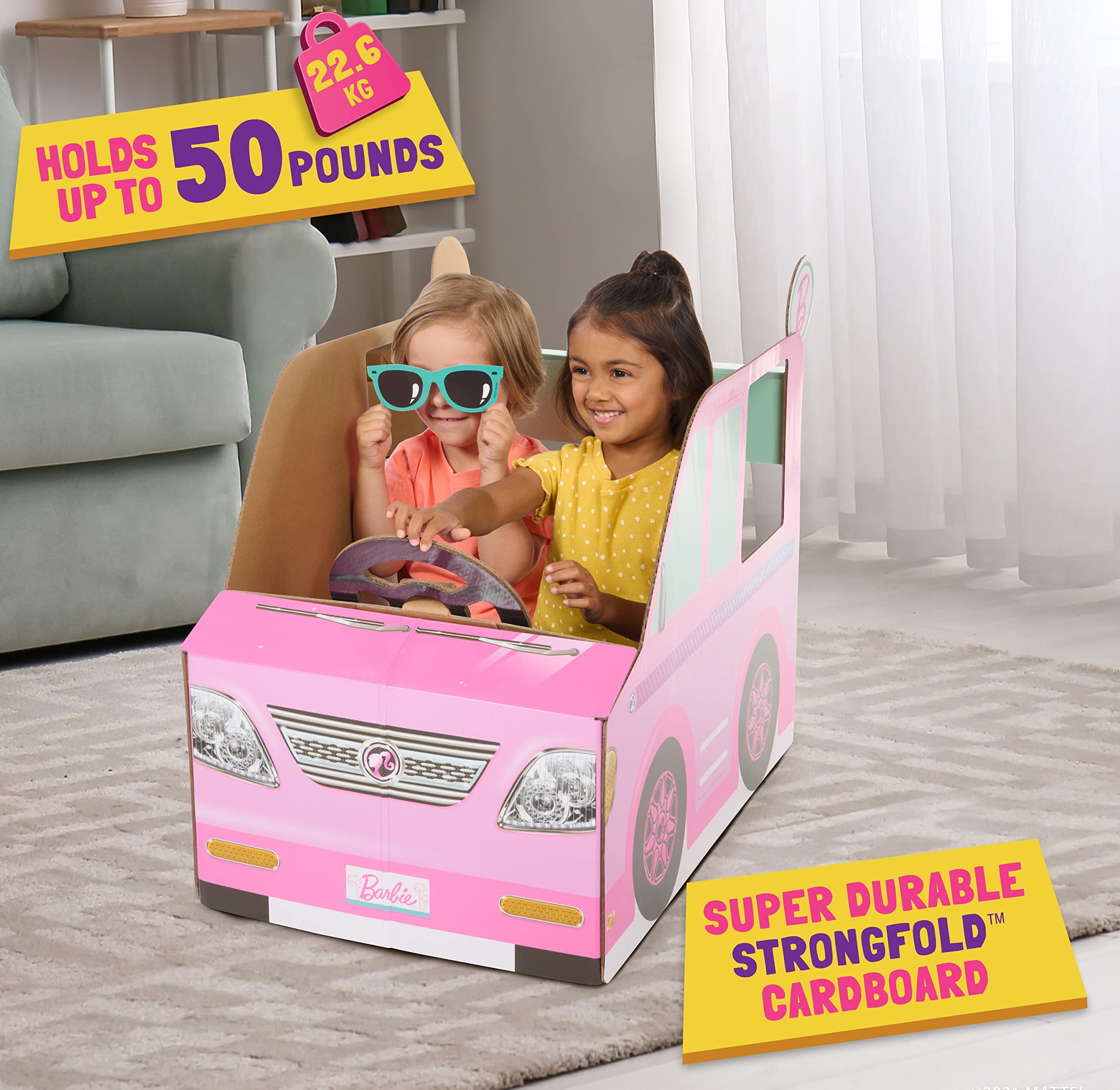 Pop2Play Barbie Toddler Camper – Indoor Pretend Play Car for Kids