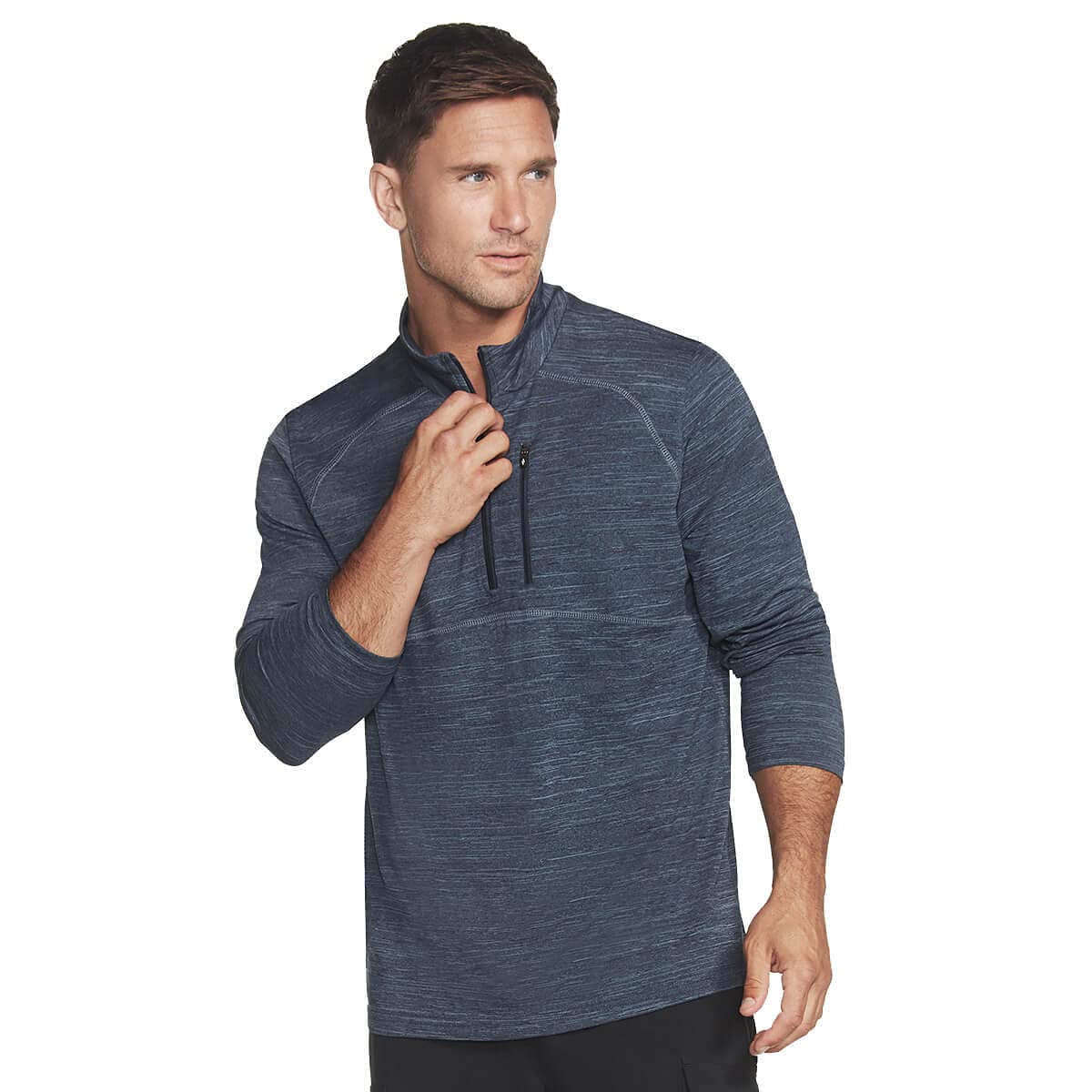 Skechers Men's On The Road 1/4 Zip, Smoke Blue, XX-Large