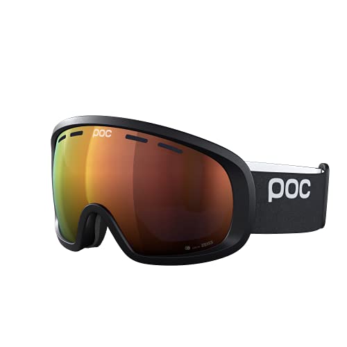 POC, Fovea Mid Clarity Goggles for Skiing and Snowboarding, Uranium Black/Spektris Orange, One Size