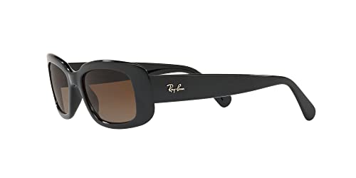 Ray-Ban Women's RB4122 Rectangular Sunglasses, Black/Polarized Grey Gradient, 50 mm
