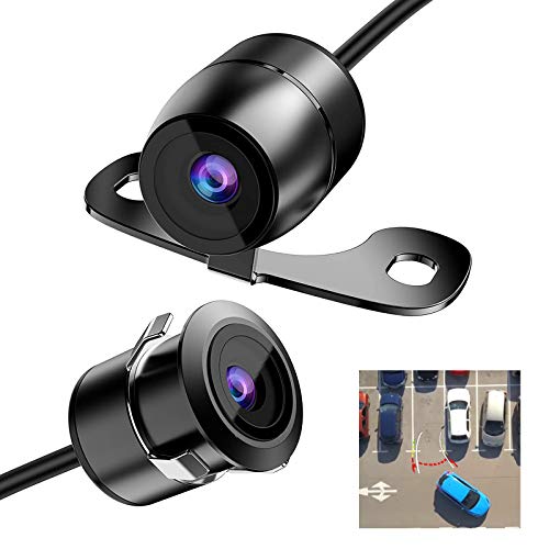 SAMFIWI Backup Camera with Dynamic Moving Guide Line, Waterproof Night Vision Rear View Camera Built-in HD Sensor Suitable for Truck/Pickup Truck/Car(2 Installation Options)