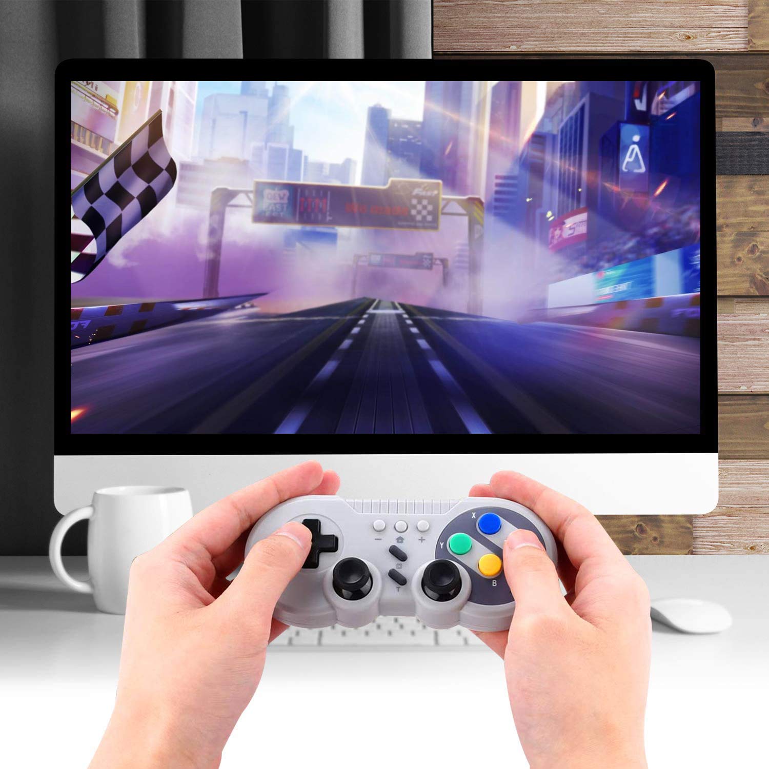PowerLead Controller for Switch Pro, Wireless Pro Game Controller for Switch Console, Classic Gamepad for OLED/Windows PC, with Gyro Supports Dual Vibration Turbo Function