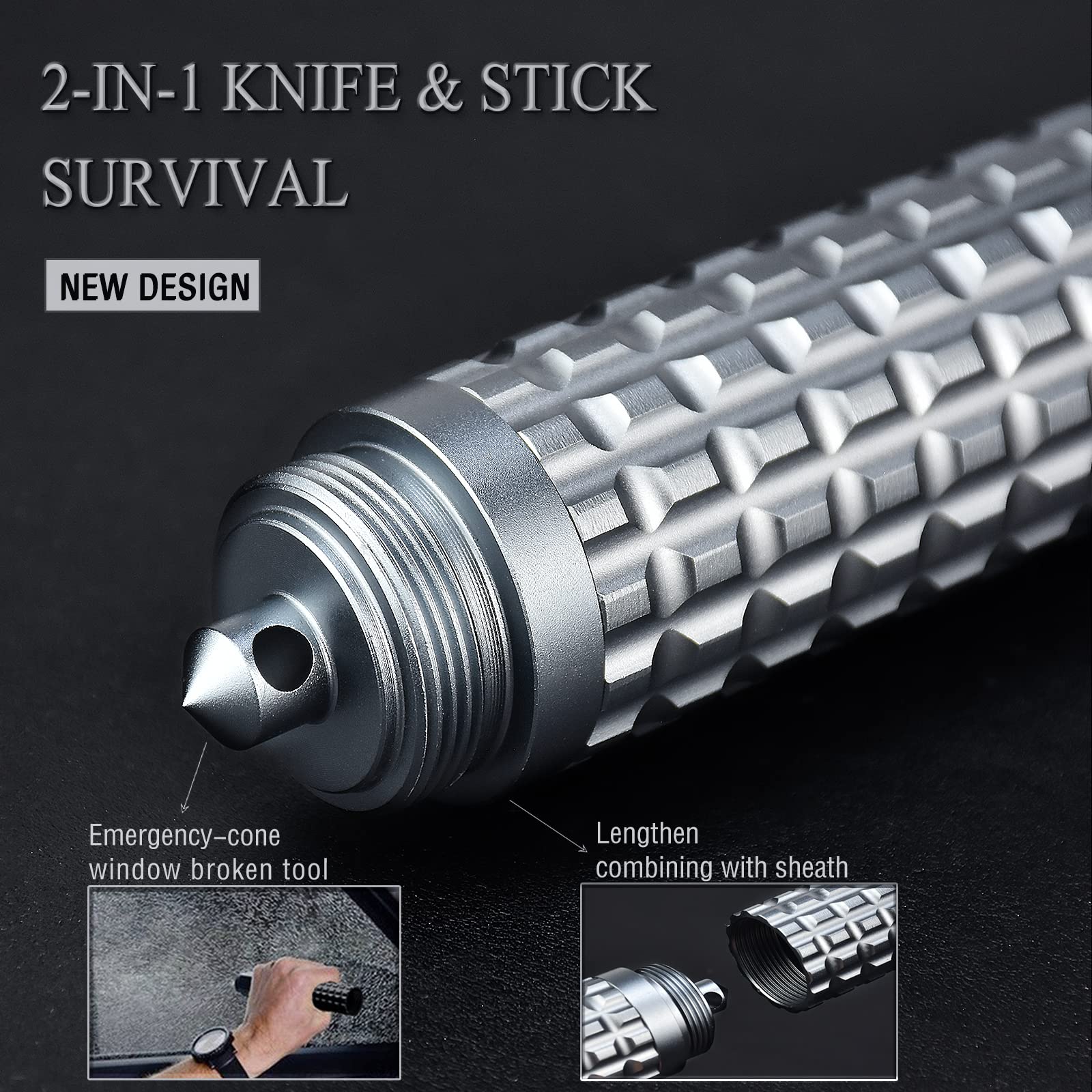 VALHALLA Fixed Blade Knife With Sheath, Survival Knife With Razor-sharp 440 Blade, Outdoor knives for men survival camping hunting Cool Knife with sheath (gray)