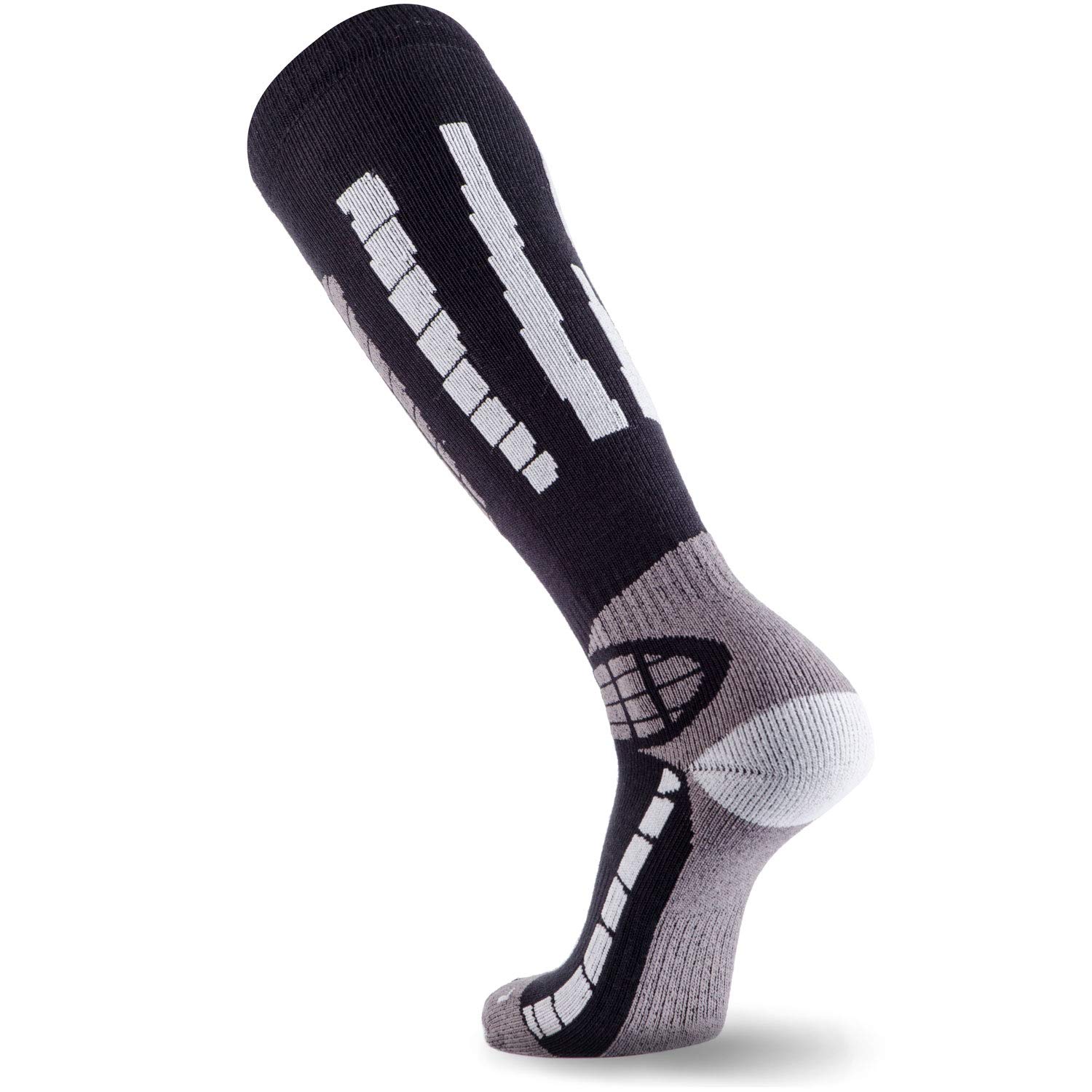 Pure Athlete Ski Socks Warm Merino Wool - Best Lightweight Thin Ski Snowboard Sock Women Men (3 Pairs - Lime/Sky Blue, Large-X-Large)
