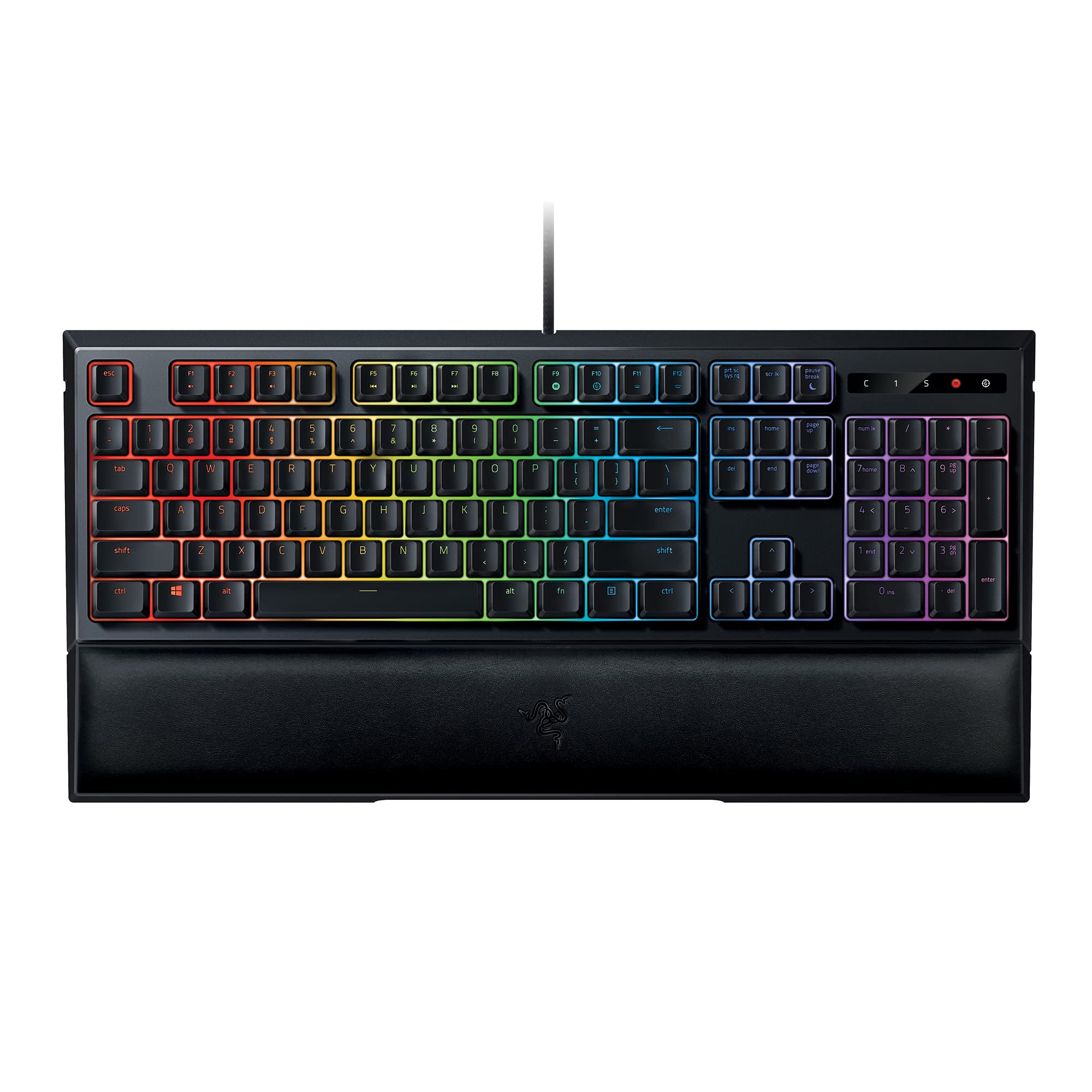 Razer Ornata Chroma Revolutionary Mecha-Membrane RGB Gaming Keyboard with Individually Backlit Mid-Height Keys Wrist Rest - Ergonomic Design (Renewed)