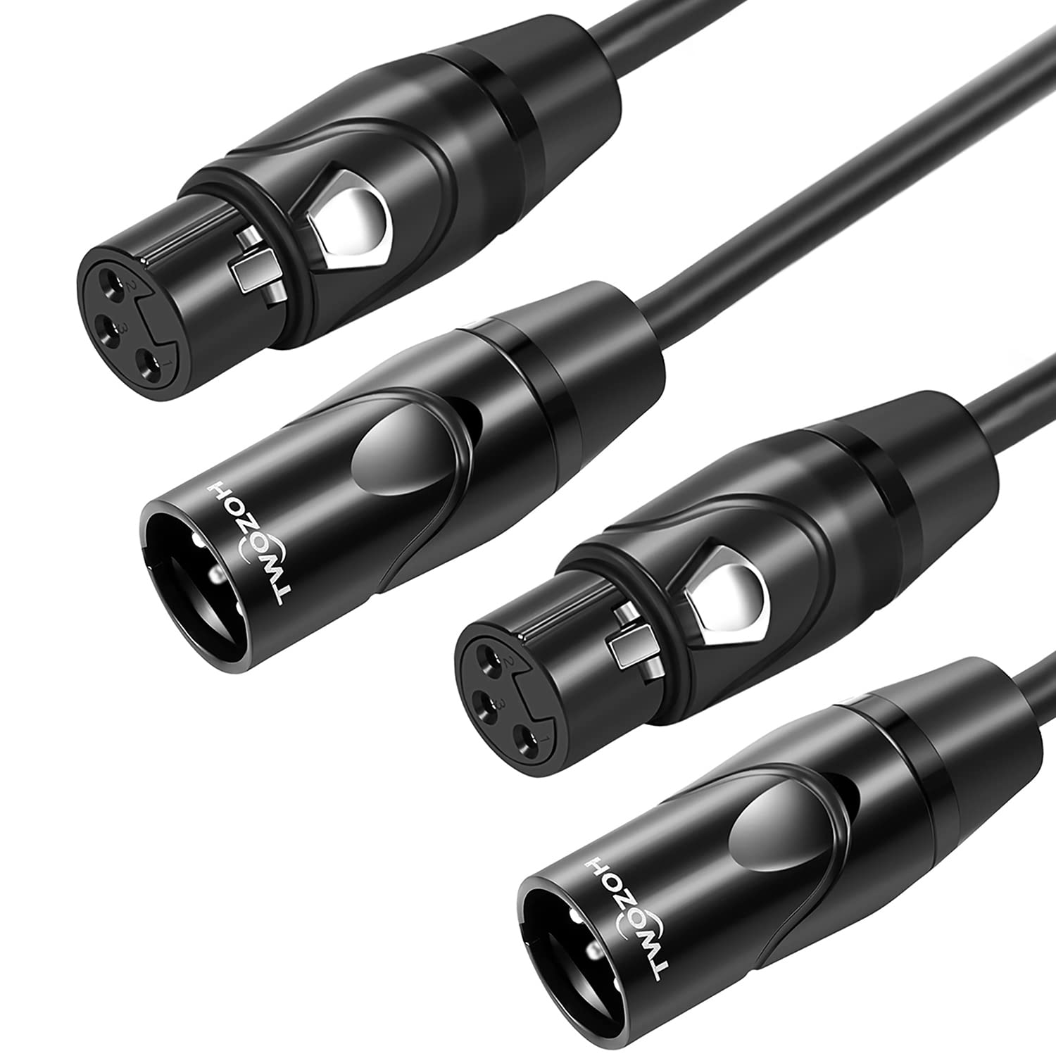 Twozoh XLR Cables 3.3FT 2 Pack, Balanced 3Pin XLR Male to Female Audio Microphone Cable (Professional/HiFi)
