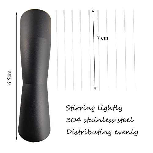 VEPEET Espresso Distribution Tool, Hand Tampers Stirring WDT Tool, Needle Type Distributor, Made of 304 Stainless Steel(Black)