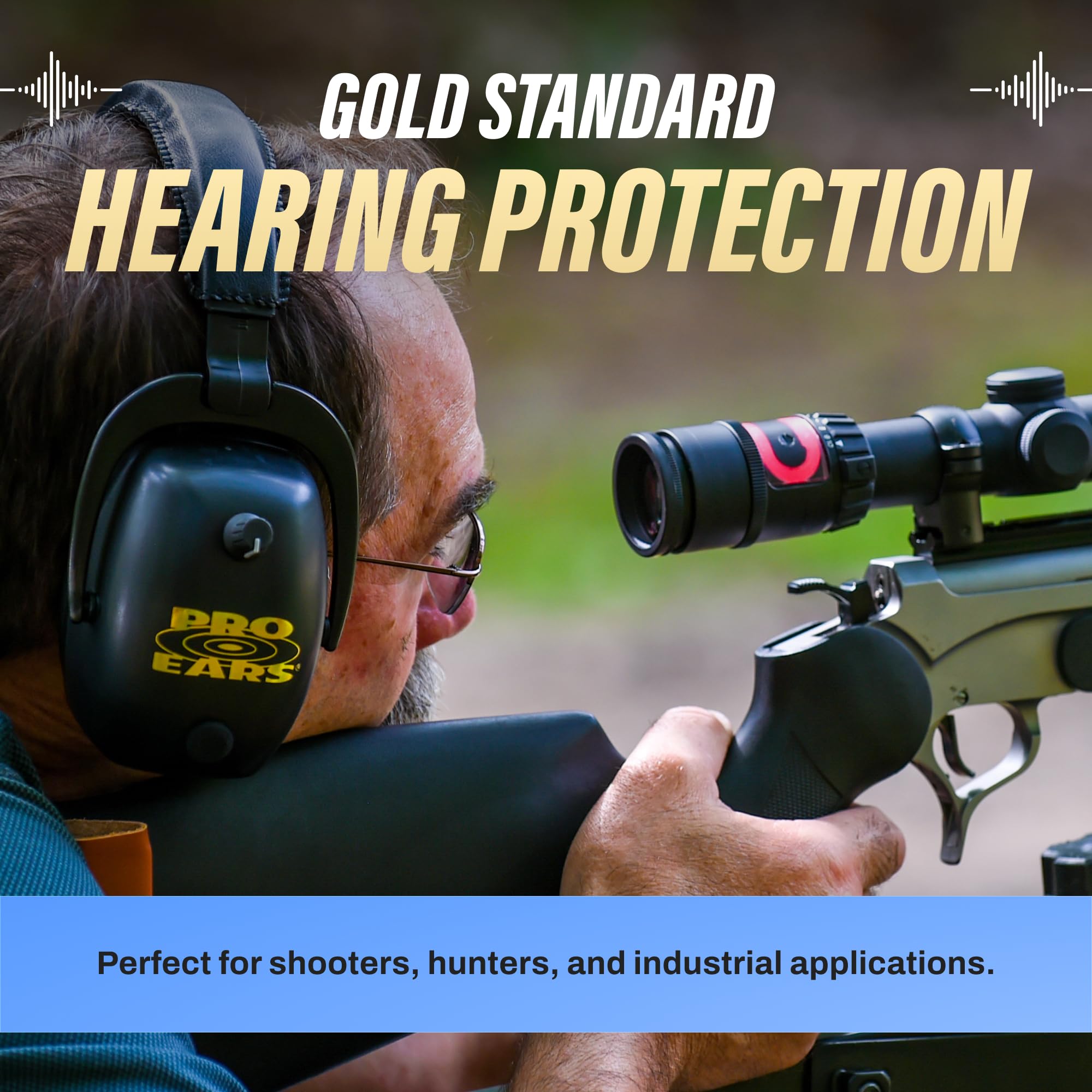 Pro Ears Gold II 30 Over-Ear Electronic Hearing Protection Headphones - Black, 30 NRR, Gel Ear Seals, DLSC Tech, Military Grade - Ideal for Shooting
