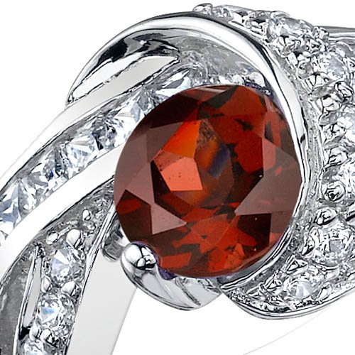 PEORA Mystic Divinity 1.50 carats Garnet Ring in Sterling Silver Size 7
