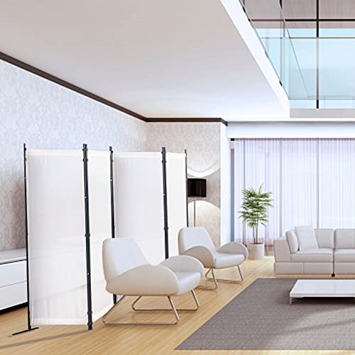 Partition Room Divider,4 Panel Room Dividers,Privacy Screen,Temporary Wall Divider for Home Office Hospital School Dorm(Cream White)