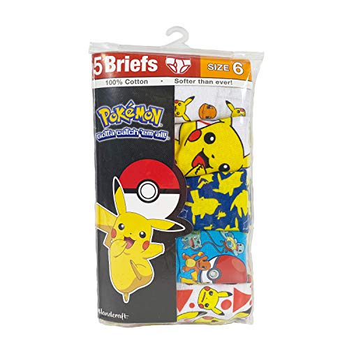 Pokemon boys Multipacks briefs underwear, Pokemon 5pk Brief, 6 US