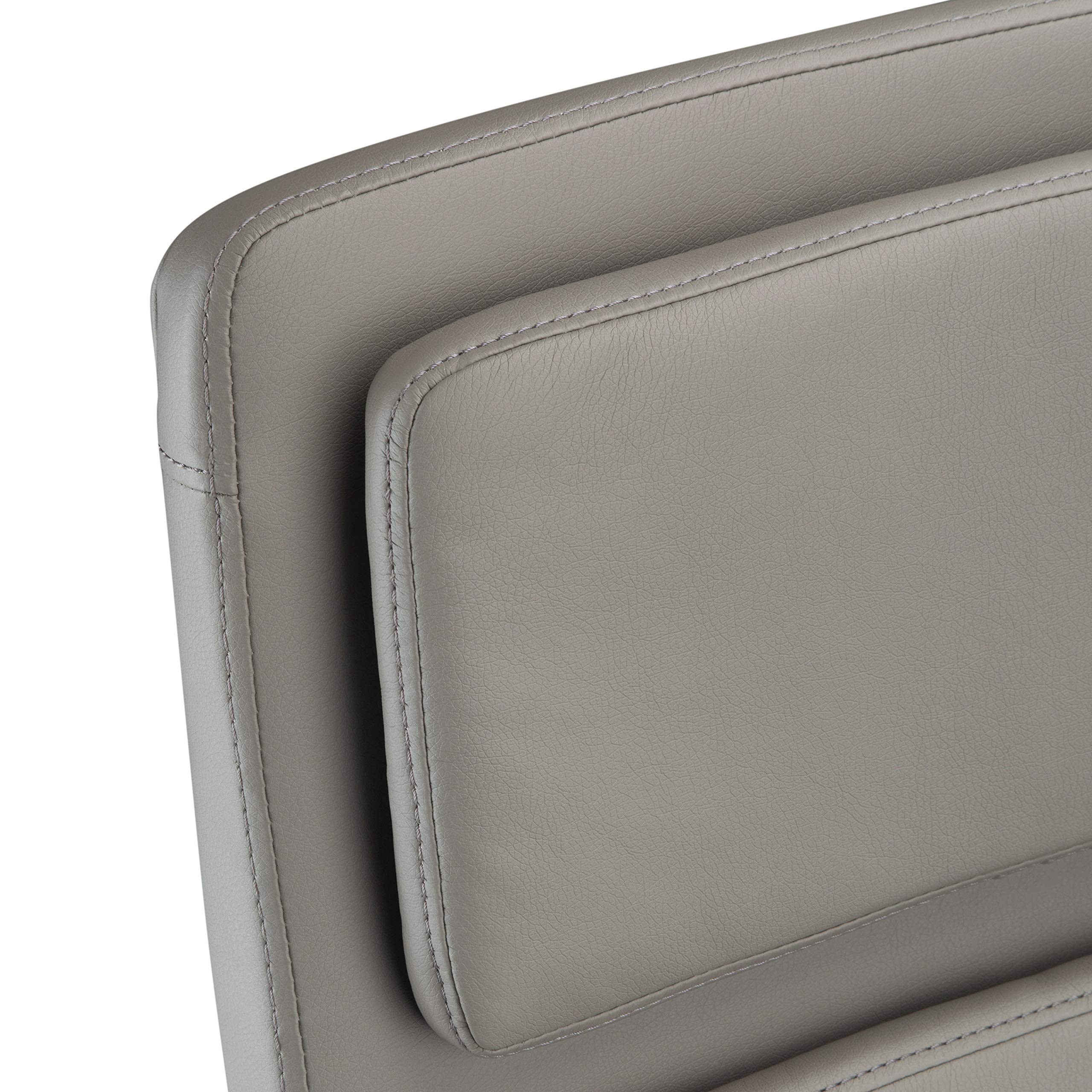 SIMPLIHOME Swanson Swivel Adjustable Executive Computer Office Chair in Grey Taupe Faux Leather, for the Office and Study, Contemporary
