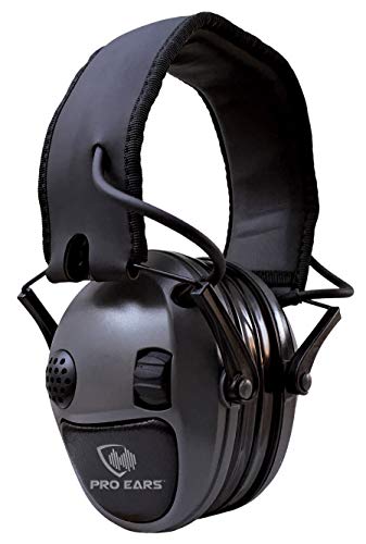 Pro Ears Silver 22 Electronic Hearing Protection, Noise Reduction Rating 22dB, Dynamic Level Sound Compression Technology, Automatic Gain Control, Gold Connectors, Gel Ear Seals, Adjustable Headband