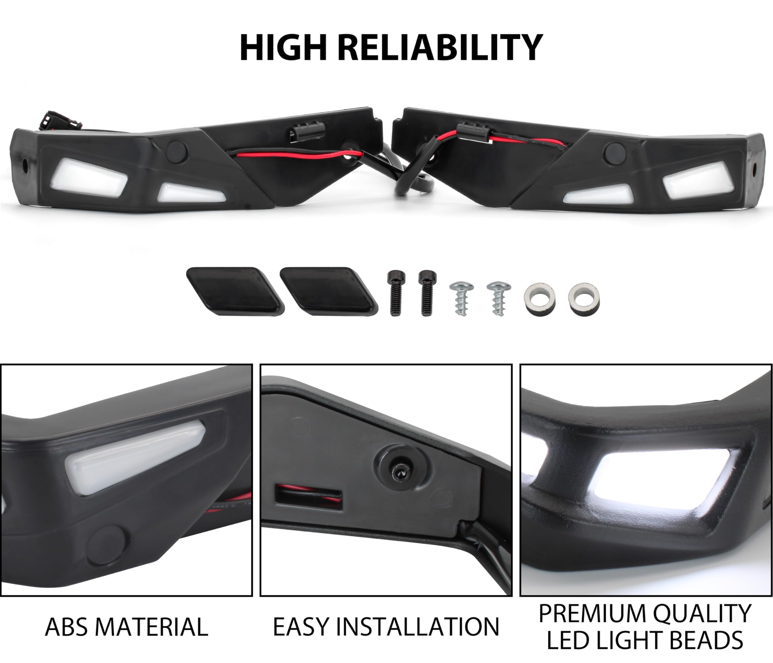 SAUTVS Handguards LED Lights for Can Am Ryker, Aluminum Hand Guards LED Lights Lamps Lighting Kit for Can-Am Ryker 600 900 Sport Rally All Models Accessories (2PCS, Replace #219400820)