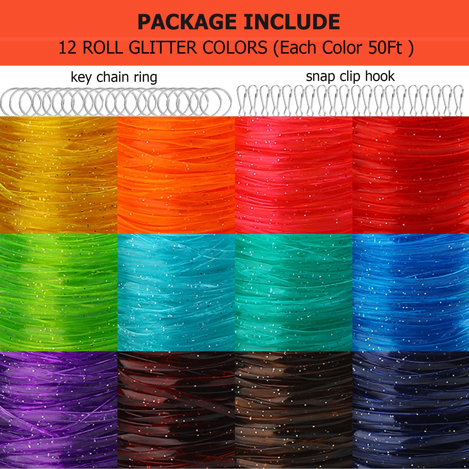 Plastic Lacing Cord, Acrsikr String Gimp Plastic Lacing Cord for Bracelets Scoubidou Craft Kits (8) (8Ft, 20)