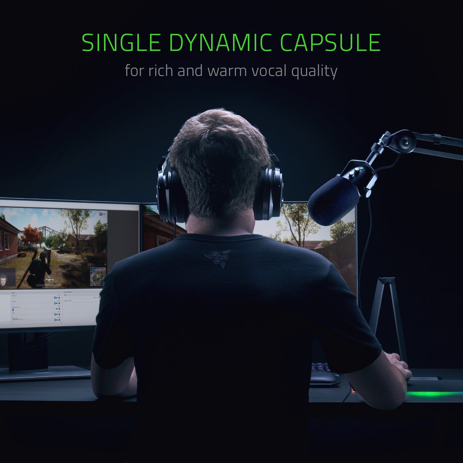 Razer Seiren Elite USB Streaming Microphone: Professional Grade High-Pass Filter - Built-In Shock Mount - Supercardiod Pick-Up Pattern - Anodized Aluminum - Classic Black