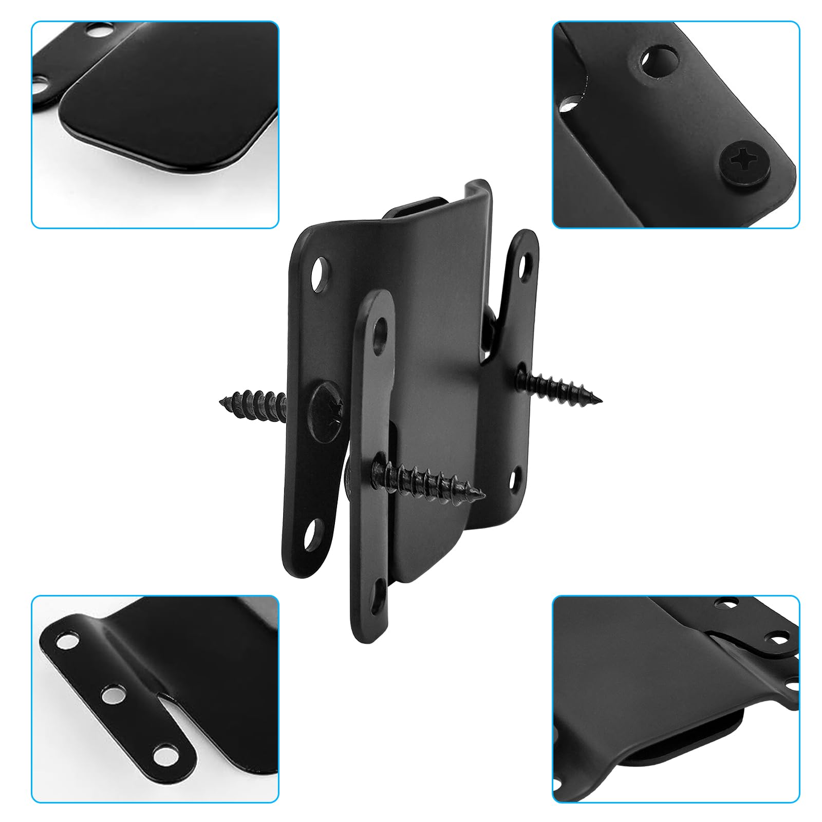 Sectional Couch Metal Connectors,4 Pcs Universal Sofa Interlocking Furniture Connector,Sectional Sofa Fastener Software Bracket with Screws for Loveseat, Recliner, Chair or Chaise Lounge (Black)
