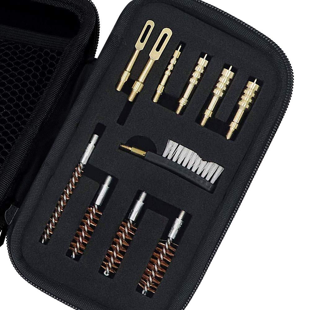 Pro Universal Gun Cleaning Kit, Pistol Caliber Rifle Shotgun Firearm Cleaner Supplies Set with Portable Case (Black)