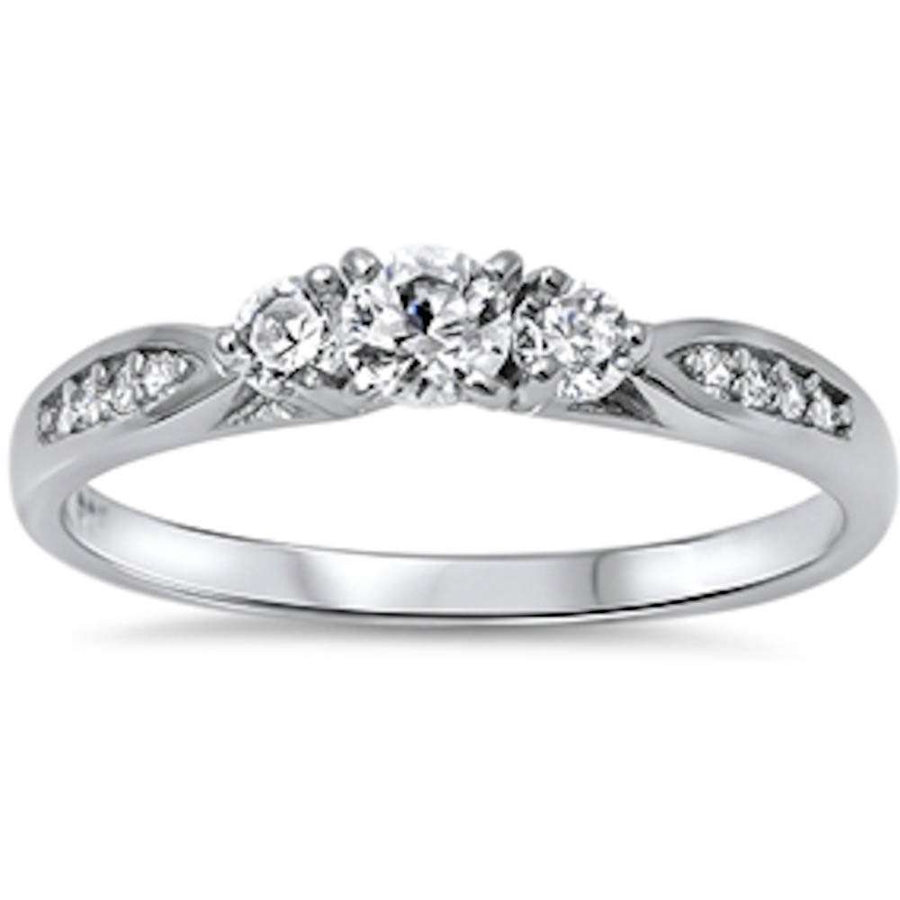 Oxford Diamond Co Cubic Zirconia Fashion Promise .925 Sterling Silver Ring Sizes 5