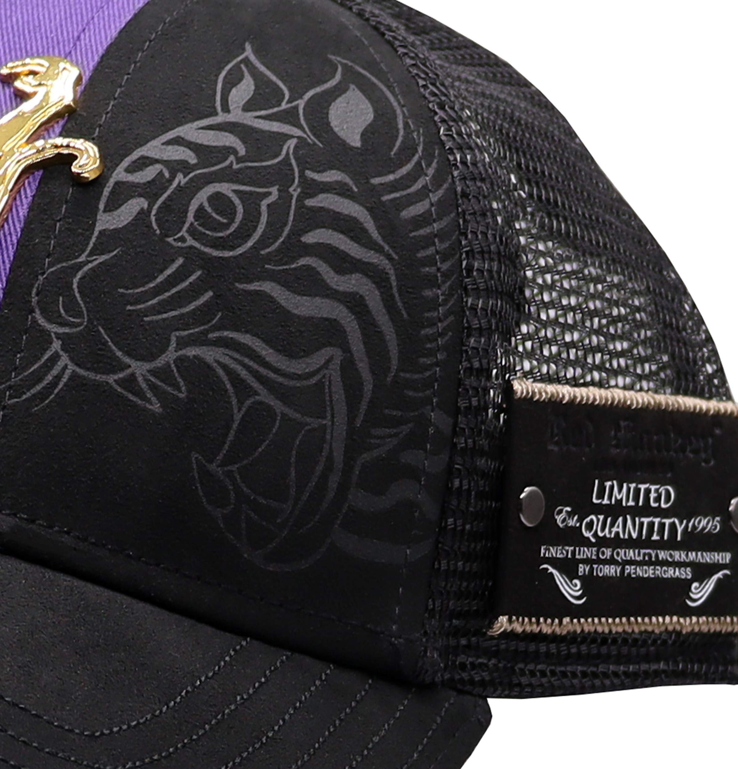 Red Monkey Hidden Tiger Center Stripe Black RM1243 New Limited Edition Unisex Fashion Trucker Cap Hat
