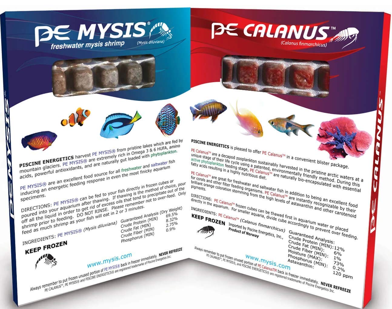 Piscine Energetics 824005 Piscine Energies Mysis 4oz + Calanus 4oz Twin Pack
