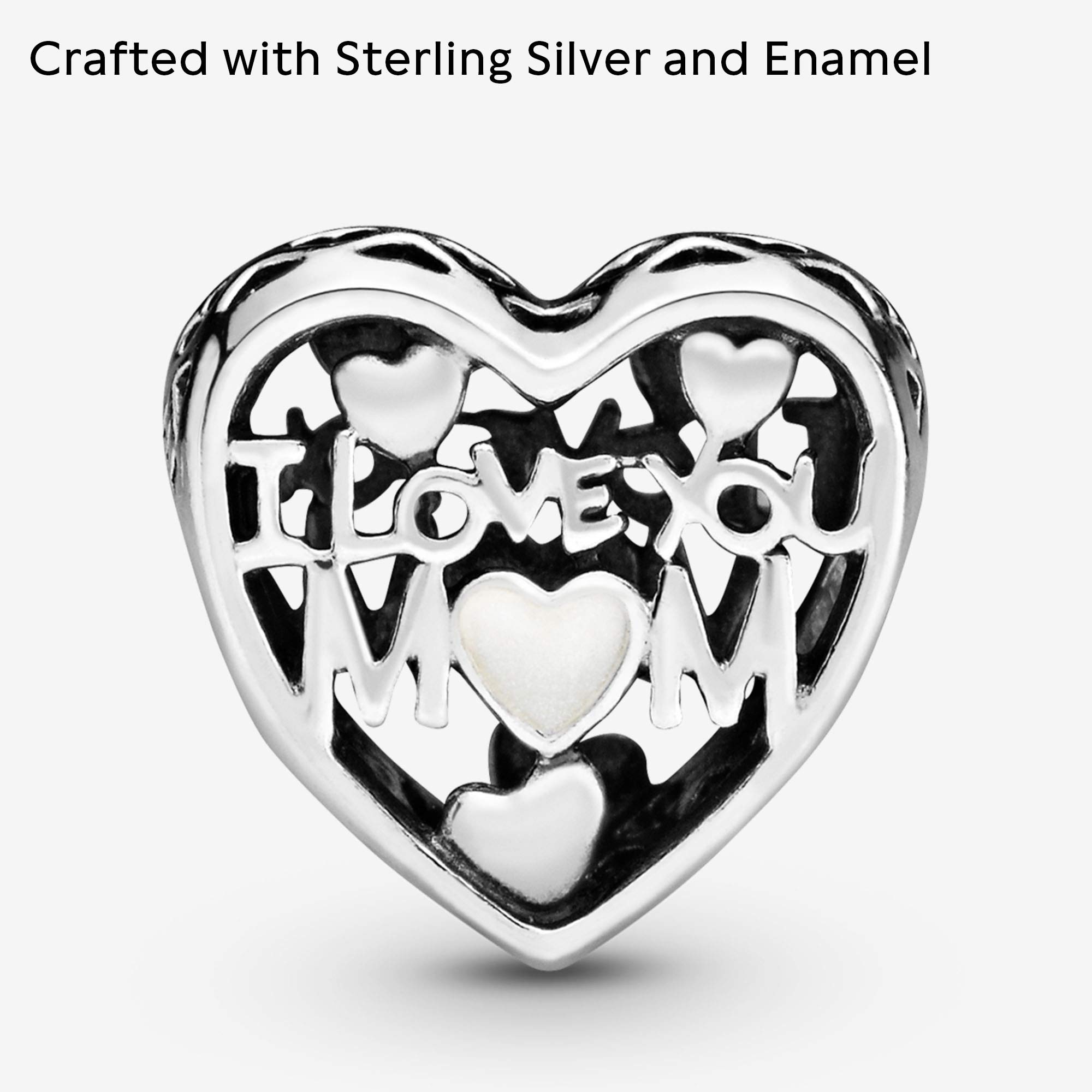 Pandora Jewelry I Love You Mom Heart Sterling Silver Charm