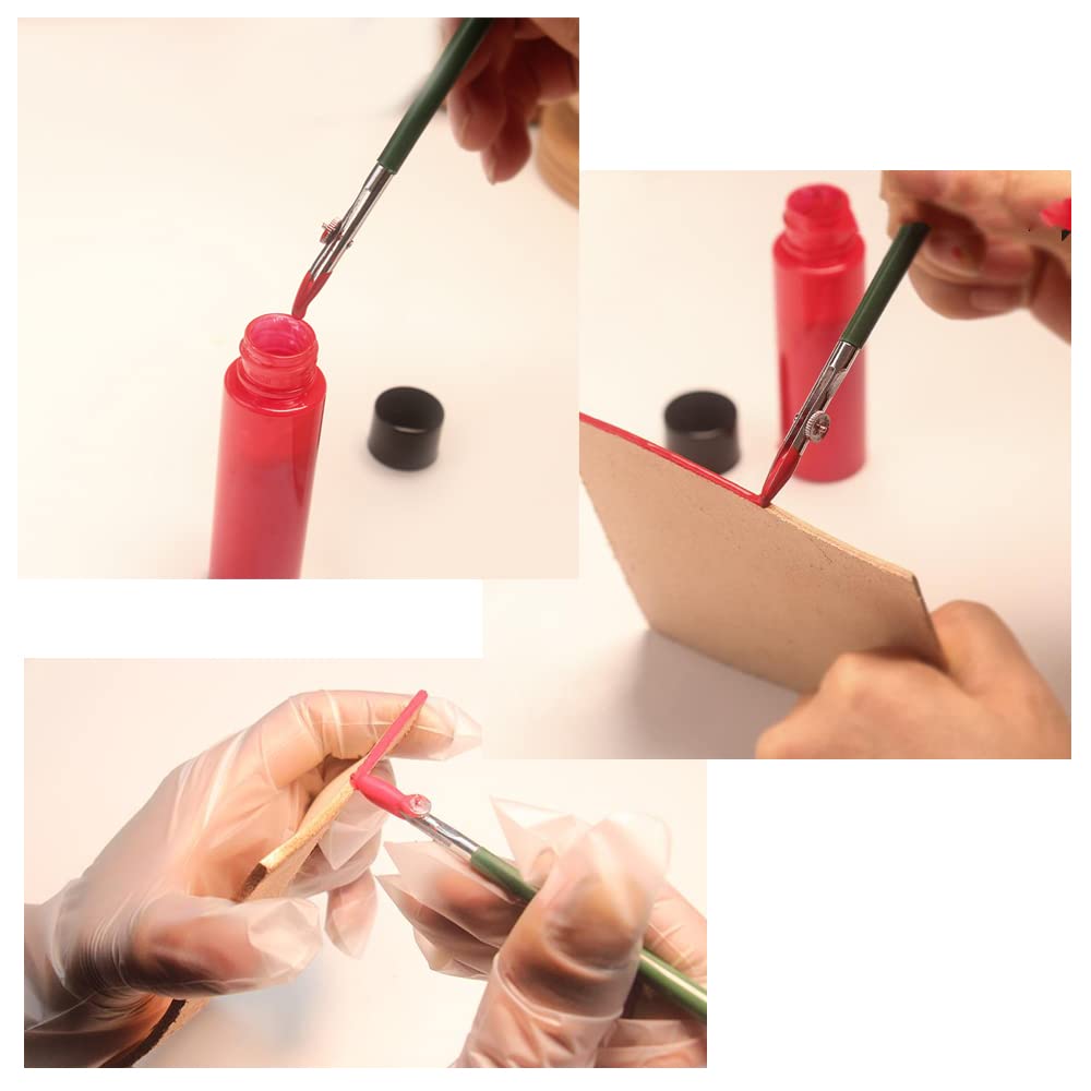 PANSHIYON Leather Edge Dye Pen,2 PCS Leather Edge Dye Marker, Leather Edge Dye Applicator for Leather Craft Working