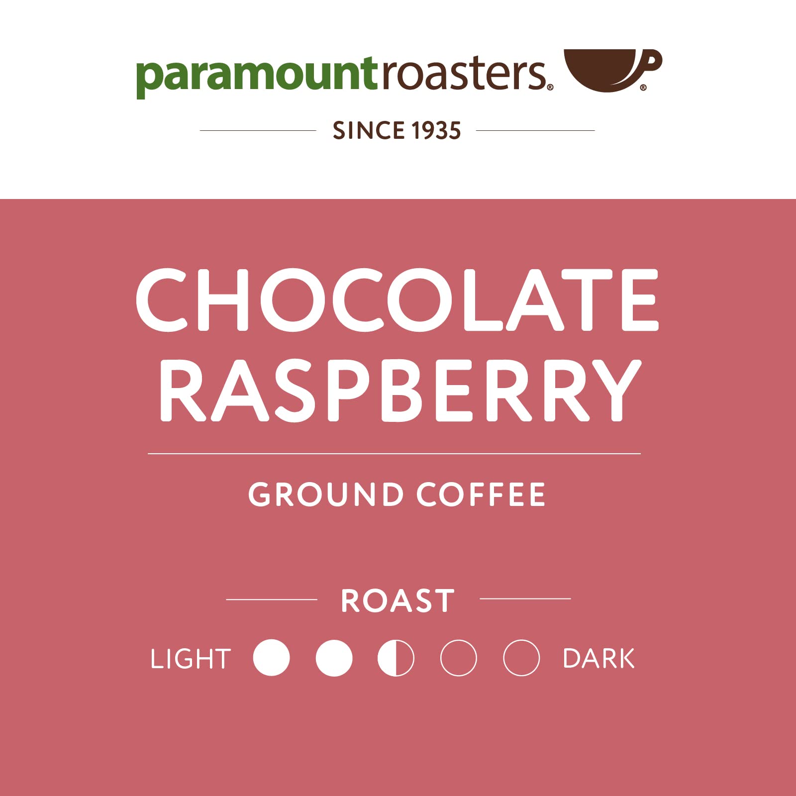 Paramount Roasters Chocolate Raspberry Flavored Coffee β 100% Arabica, Ground Coffee, 12oz Bag, by Paramount Coffee Company