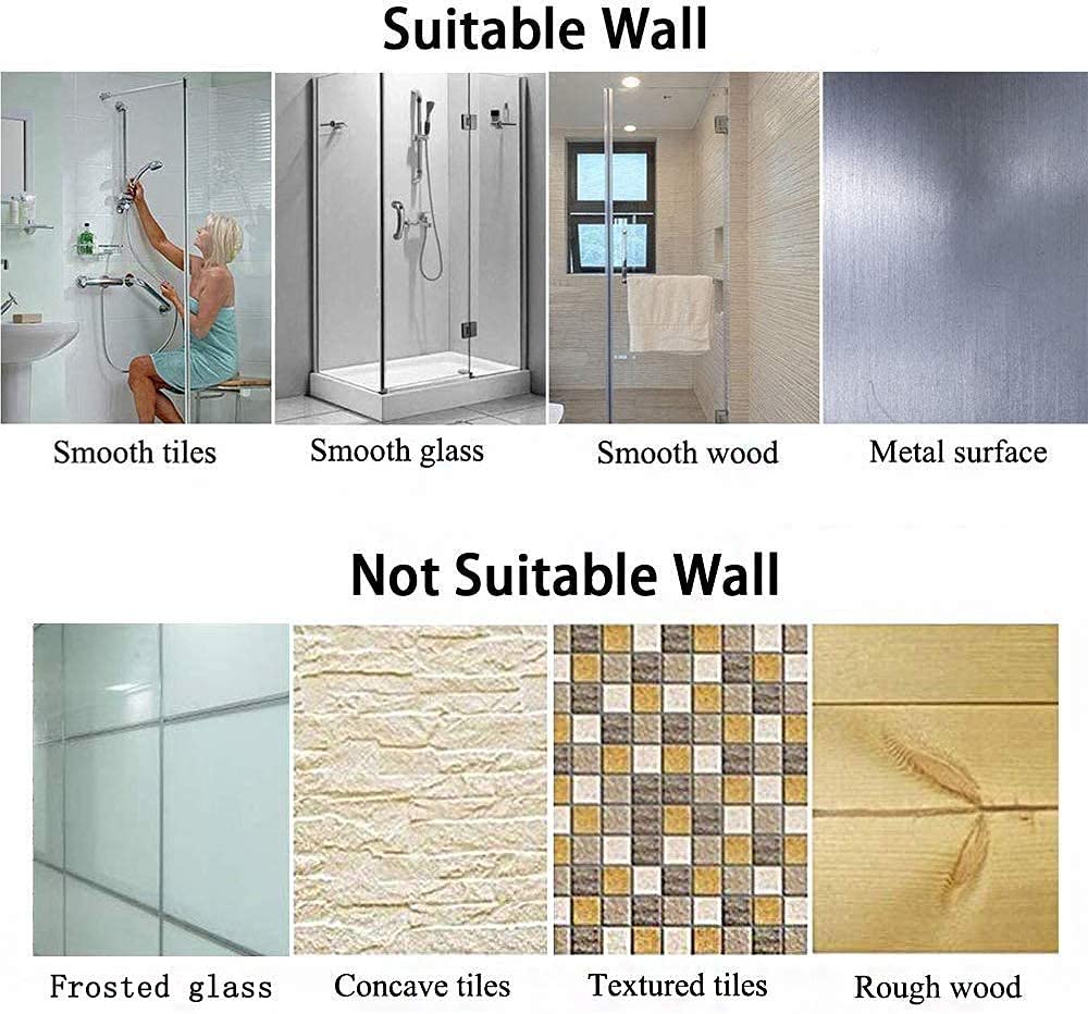 YIFEI Shower Head Holder Suction Cup Handheld Showerhead Bracket Adjustable Height Shower Holder, Removable Handheld Wand Holder Wall Mounted Suction Bracket (Silver-1pcs)