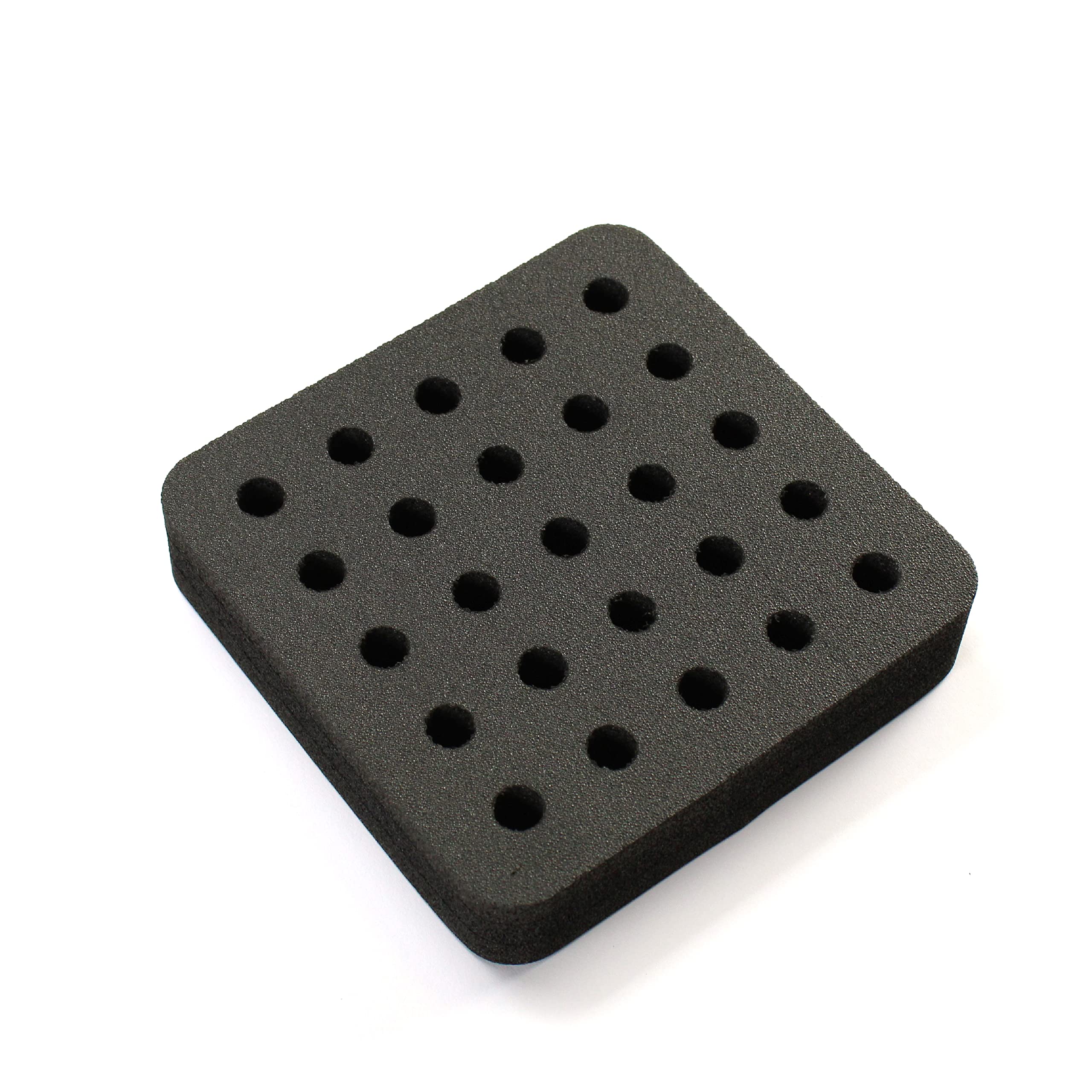 Polar Whale Test Tube Rack Durable Black Foam Storage Holder Organizer Stand Transport Holds 25 Tubes Fits up to 11mm Diameter