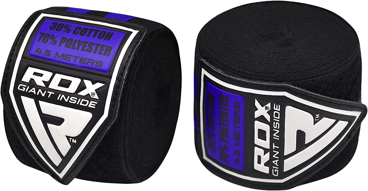 RDX Boxing Hand Wraps Inner Gloves Professional for MMA Training - Great for Punching, Muay Thai, Kickboxing, Martial Arts & Combat Sports Protection - 4.5 Meter Bandages Under Mitts