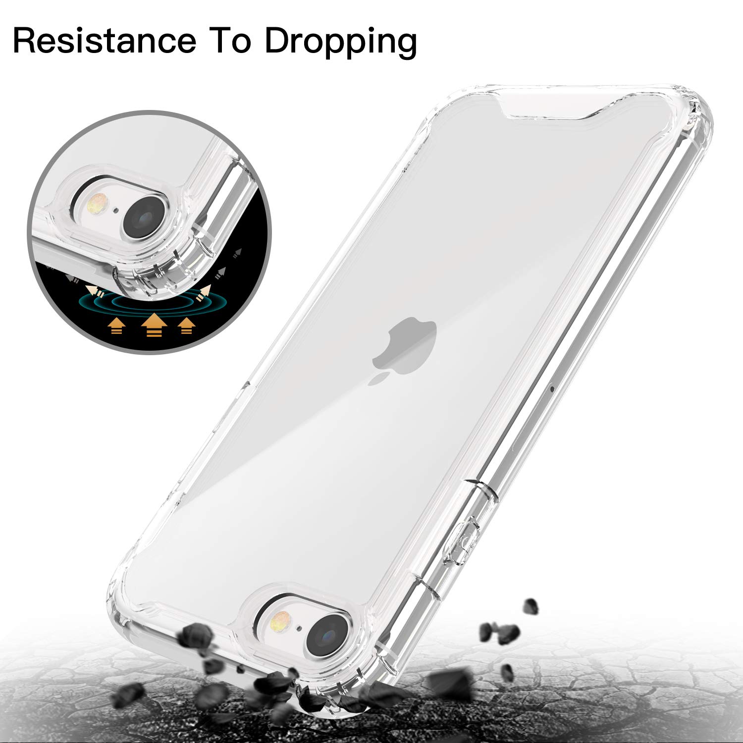 Singdo iPhone SE 2020 Case,iPhone 7/8 Case,with [2 xTempered Glass Screen Protector] Premium Clear Soft TPU + Hard PC Ultra-Clear Anti-Scratch Anti-Yellow Case for iPhone SE 2020/7/8 4.7 inch Clear