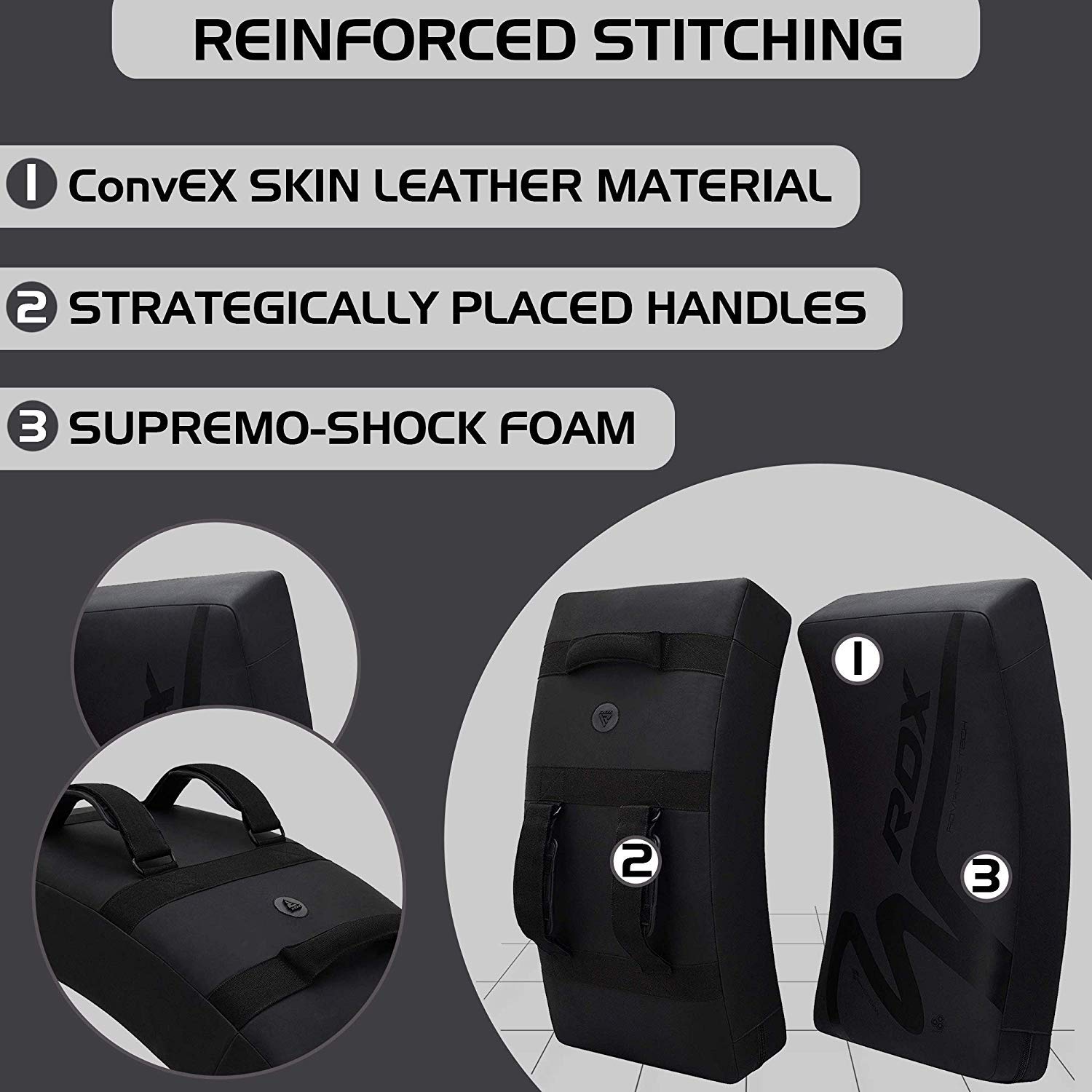 RDX Kick Shield for Kickboxing Training, Great for MMA, Taekwondo, Krav MAGA, Martial Arts, Karate, Curved Muay Thai Kicking Pad, Body Strike Shield (Sold AS Single Item)