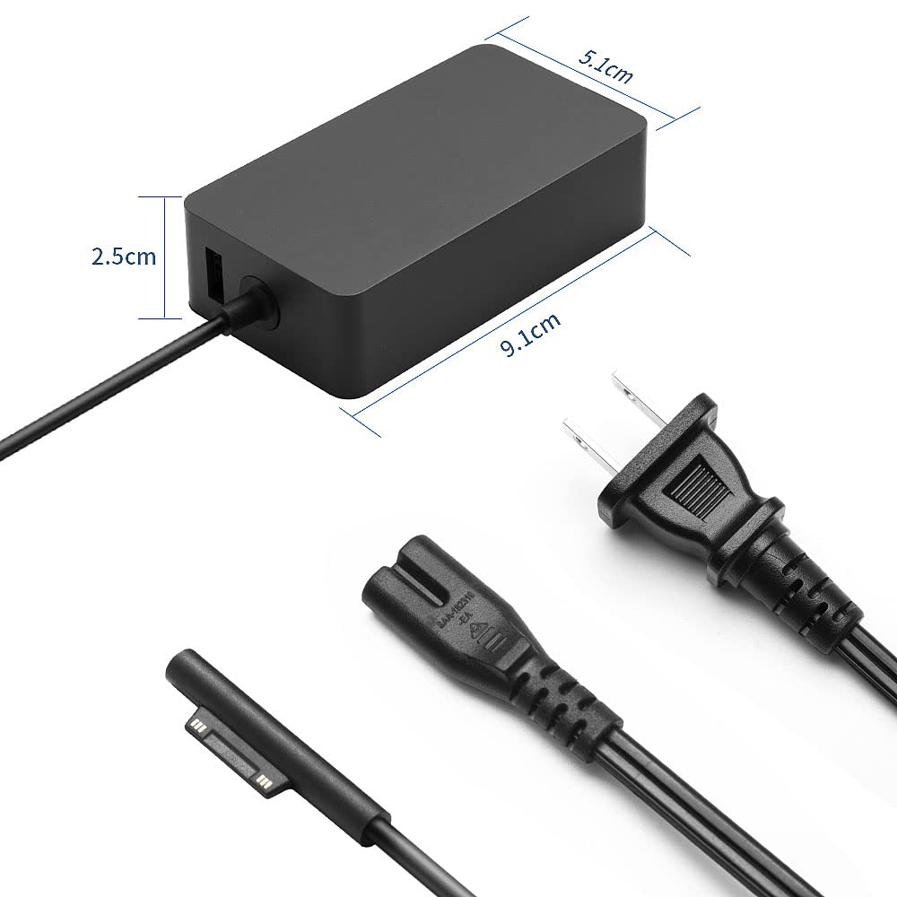 Surface Pro Charger, AC Power Supply Adapter Cords 65W Compatible with for Microsoft Surface Pro 3 & 4 & 5 & 6 & 7 Surface Laptop 2 & 3 & 4, Surface Book, Surface Tablet Works with 44W/39W/36W/24W