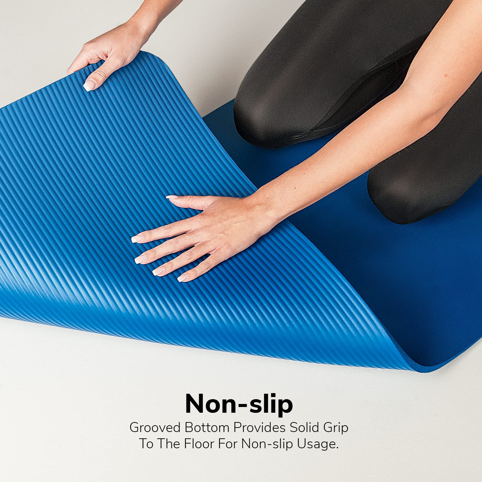 Poncho Yoga Mat, Eco Friendly NBR, Non-Slip Exercise Mat with Carry Strap for Yoga, Pilates, and Gymnastics - 183cm x 60cm x 1cm - 8 colours
