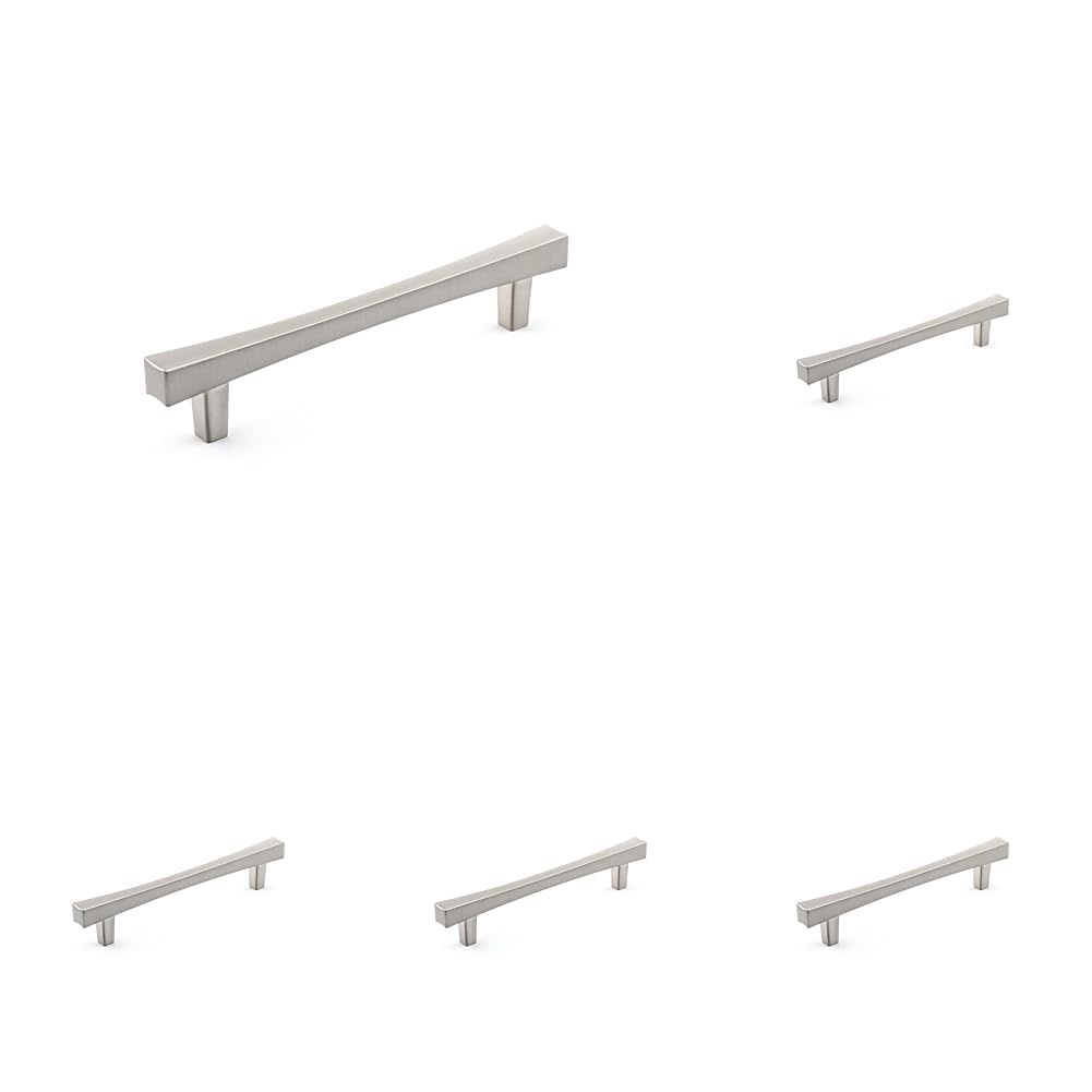 Richelieu Hardware BP7227160195 Westmount Collection 6 5/16-inch (160 mm) Center-to-Center Brushed Nickel Transitional Rectangular Cabinet and Drawer Bar Pull Handle for Kitchen, Bathroom, and Furniture