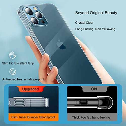 ZEZHOU Crystal Clear iPhone 11 Pro Case with Camera Lens Protector, Non Yellowing, Upgraded Soft Inner Silicone Bumper Shockproof Military Grade Drop Protection Thin Phone Case for iPhone 11 Pro 5.8"