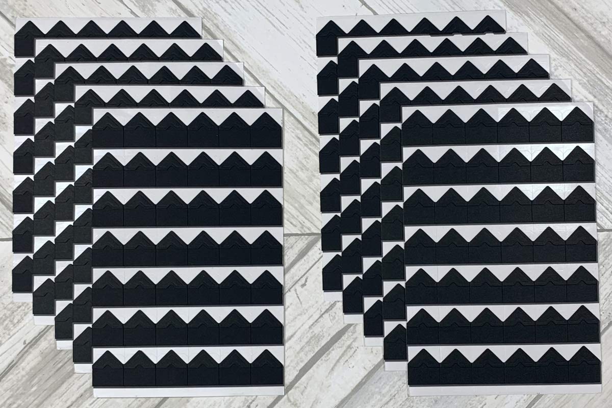 Recollections Self Adhesive Decorative Photo Corners for Scrapbooks 210 Pcs/Pack, 2 Packs, Black