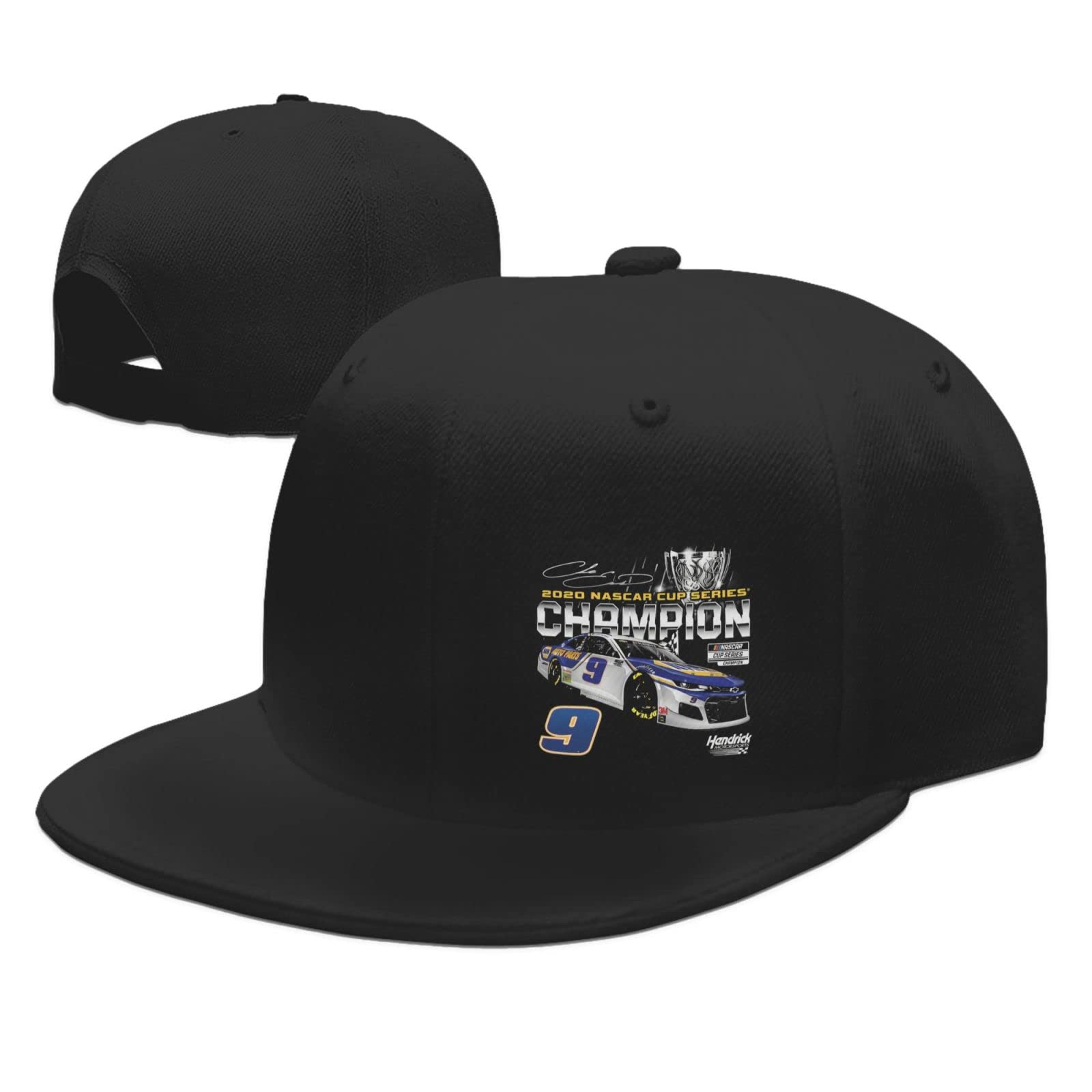 RATRIG Chase Elliott 9 Snapback Hats for Men Baseball Cap Adjustable Flat Bill Trucker Gift Black
