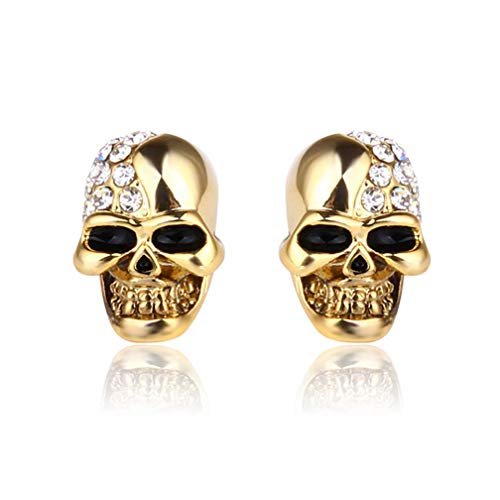 U-M pulabo Cubic Zirconia Skull Stud Earrings,Gold Adorable Quality and Durable Beautiful