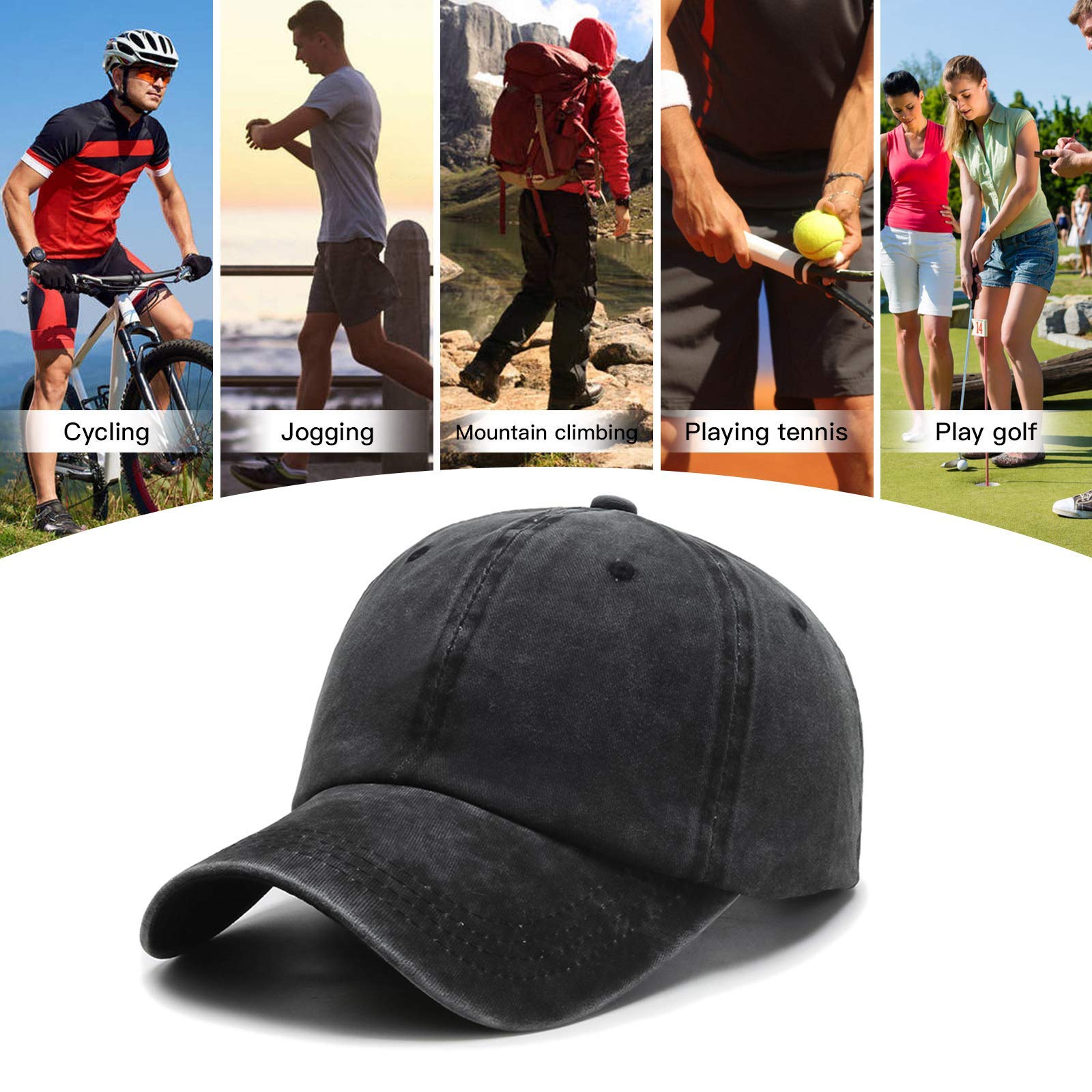 Scottish Hairy Highland Cow Hats for Men Women Vintage Baseball Cap Beach Dad Sun Hat Black