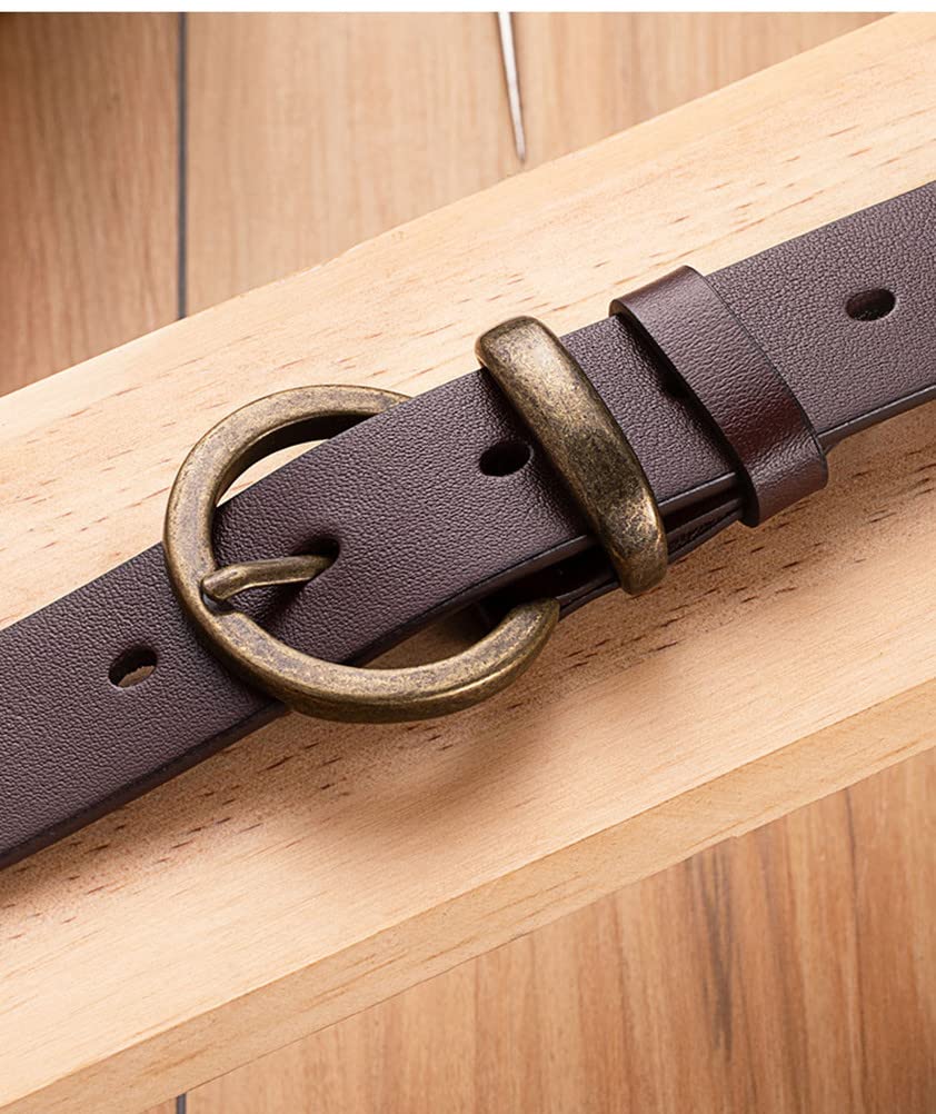 Variyming Women's Belt Genuine Leather Casual Jeans Pants Belt Coffee 100