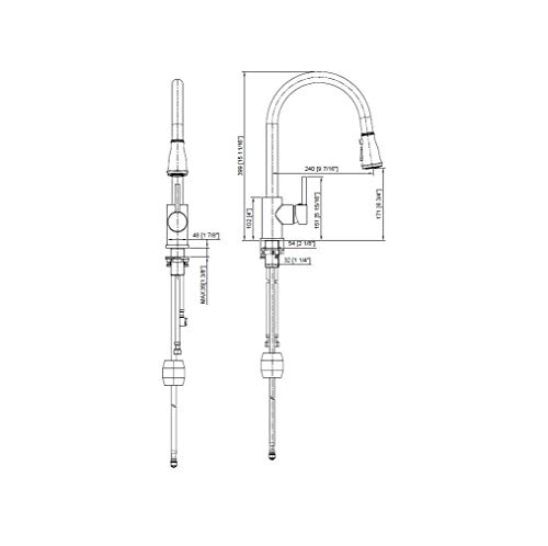Simple Deluxe HIFUCTHSBNOH16SH8SR8 Lead-Free Brushed Nickel Solid Brass Single Handle Pull Down Sprayer Sink Kitchen Faucets, Style 1