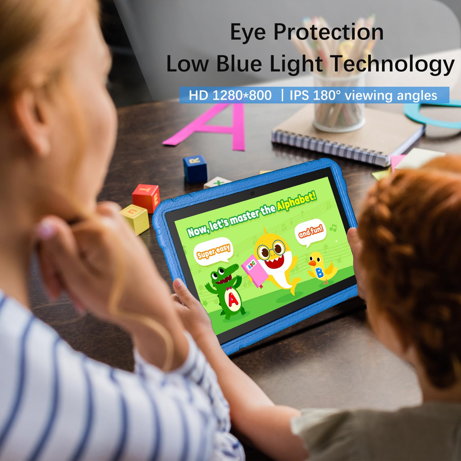 VNEIMQN Tablet for Kids, 10 Inch Kids Tablet, Android 13, 4GB+64GB, 8-core CPU,WiFi, 8000mAh,1280 * 800 HD Display, Cameras, Parental Control, Ages 3-12