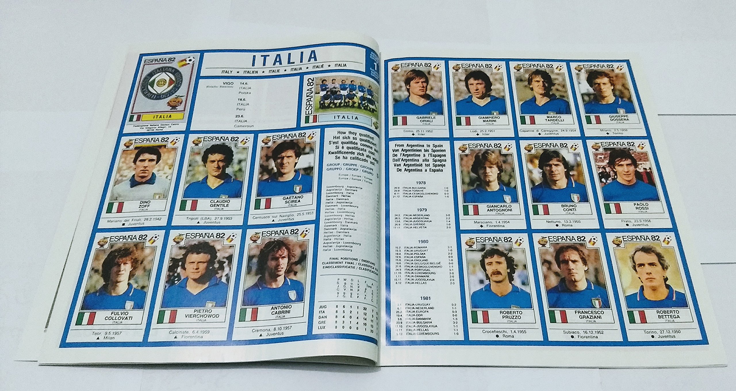PANINI World Cup Spain España 82 Album Players Images Printed Mundial Copa del Mundo