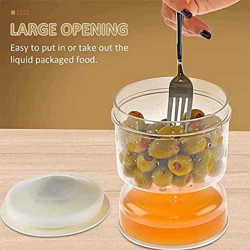 XCVBNM Pickle and Olive Hourglass Jar - Pickle Jar with Strainer Flip, Pickle Grabber, Juice Separator, Pickle Container, Kimchi Jar for Airtight Food Storage