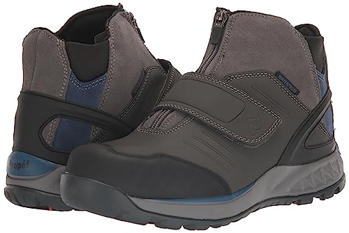 Propét Men's Valais Waterproof Hikers, Grey/Blue, 16 Medium US