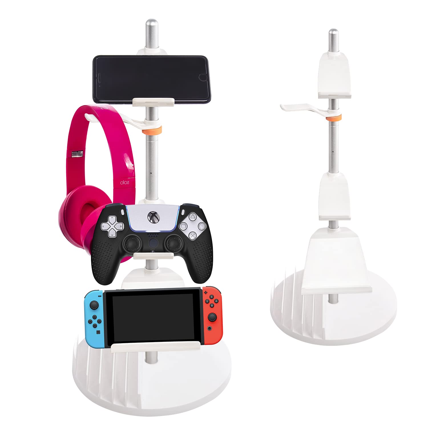 TGS Headphone Stand Controller Holder Multi-Space Adjustable Headset Holder Gaming Desk Accessories for All Universal Gaming PC Accessories Xbox PS4 PS5 Nintendo Switch